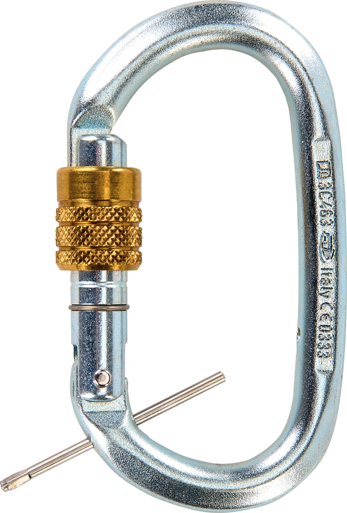 Schraub-Oval-Karabiner m. Splint (St) 3.000 daN - verzinkt | A. Haberkorn