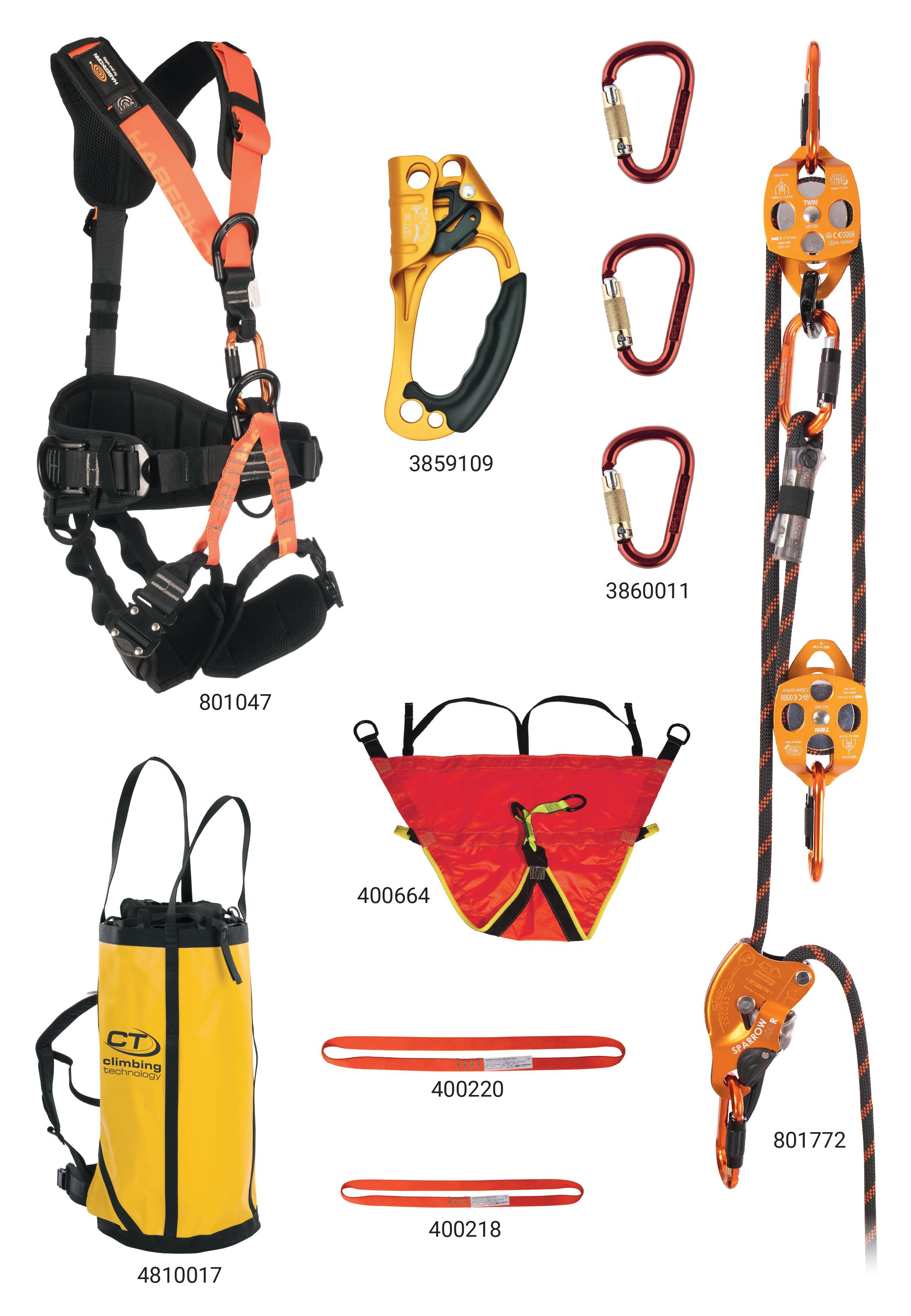 AUF- UND ABSEILGERÄT GERÄTESATZ LT. DIN 14800-16 | Technische Textilien ...